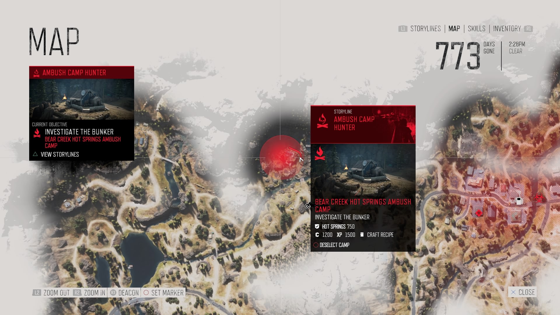 Where Is The Bunker - Bear Creek Hot Springs (Days Gone)