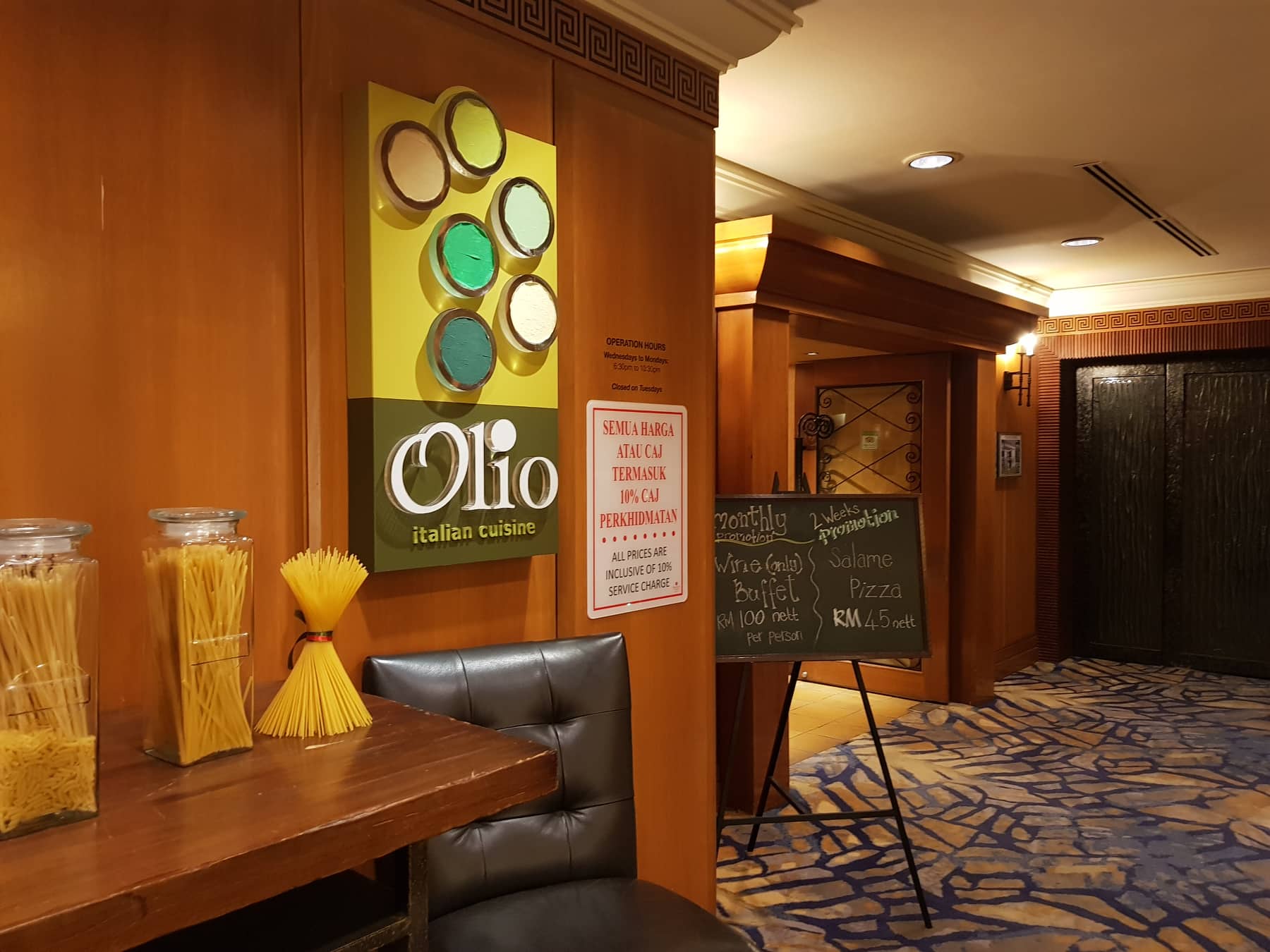 Olio Italian Restaurant @ Ramada Plaza Melaka (Review)