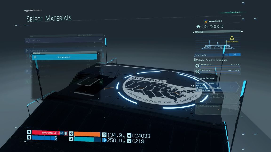 Death Stranding: Order 29 (Construction Safe House) Guide