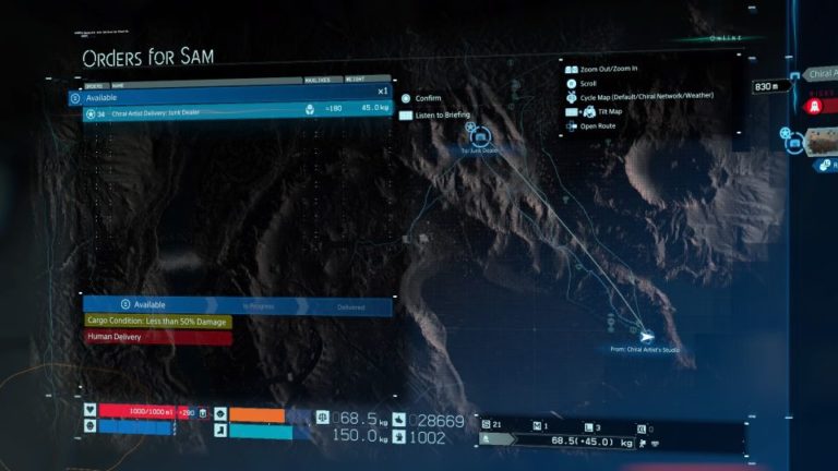 Death Stranding: Order 34 (Chiral Artist Delivery) Walkthrough