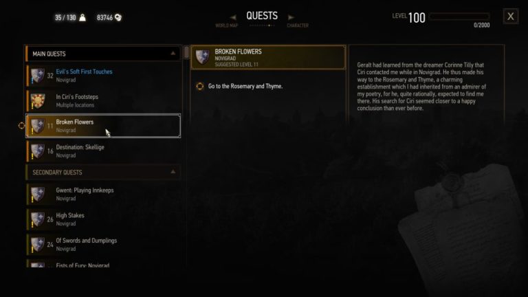 Broken Flowers: The Witcher 3 Walkthrough And Guide