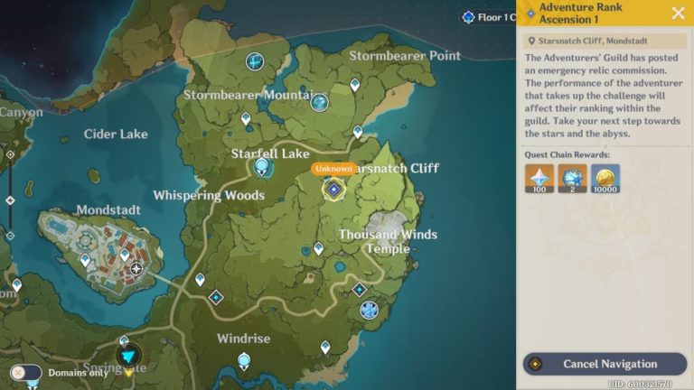 Genshin Impact: Adventure Rank Ascension 1 Walkthrough