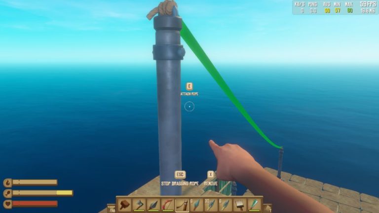 Raft Game: How To Make A Zipline And Use It