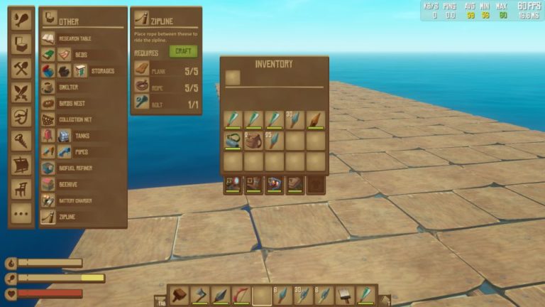 Raft Game: How To Make A Zipline And Use It