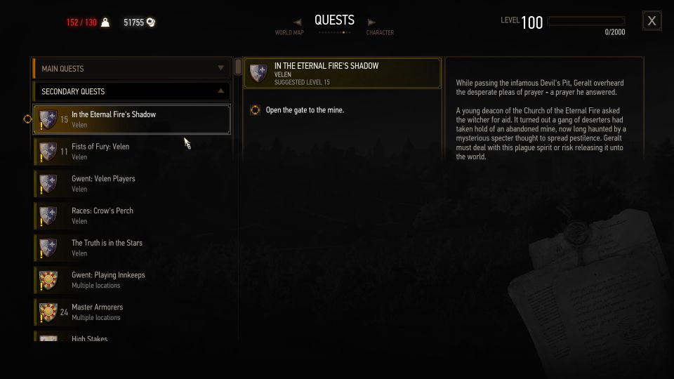 The Witcher 3: In The Eternal Fire's Shadow Walkthrough